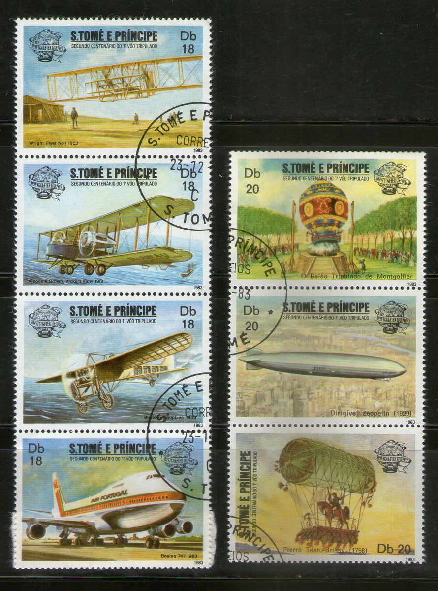 St. Thomas & Prince Is. 1983 Aviation Zeppelin Graf Balloons Transport ...