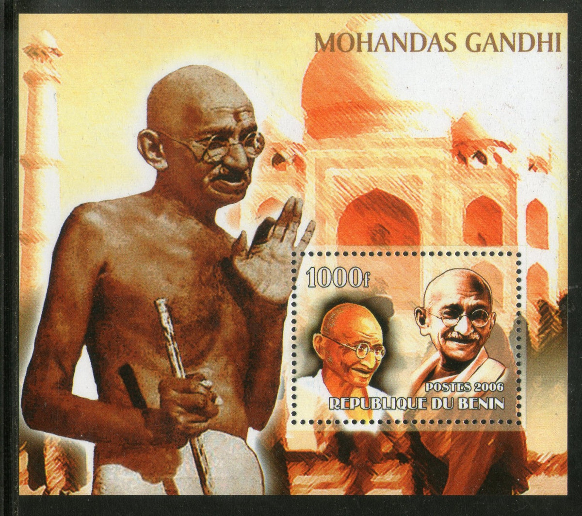 Benin 2006 Mahatma Gandhi of India Taj Mahal M/s MNH # 5875| Phil India ...